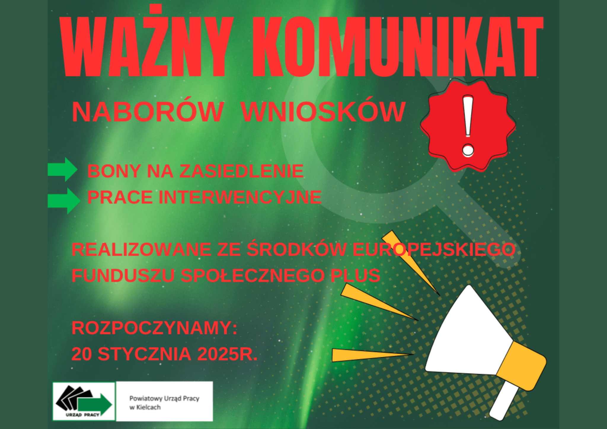 Nabór wniosków – bony na zasiedlenie, prace interwencyjne – Gmina Nowiny